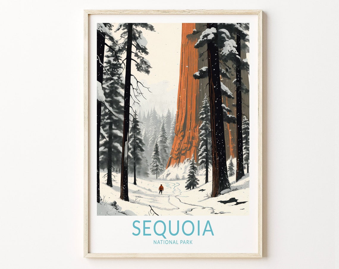 Sequoia National Parks Travel Print, Sequoia Poster Print, National ...