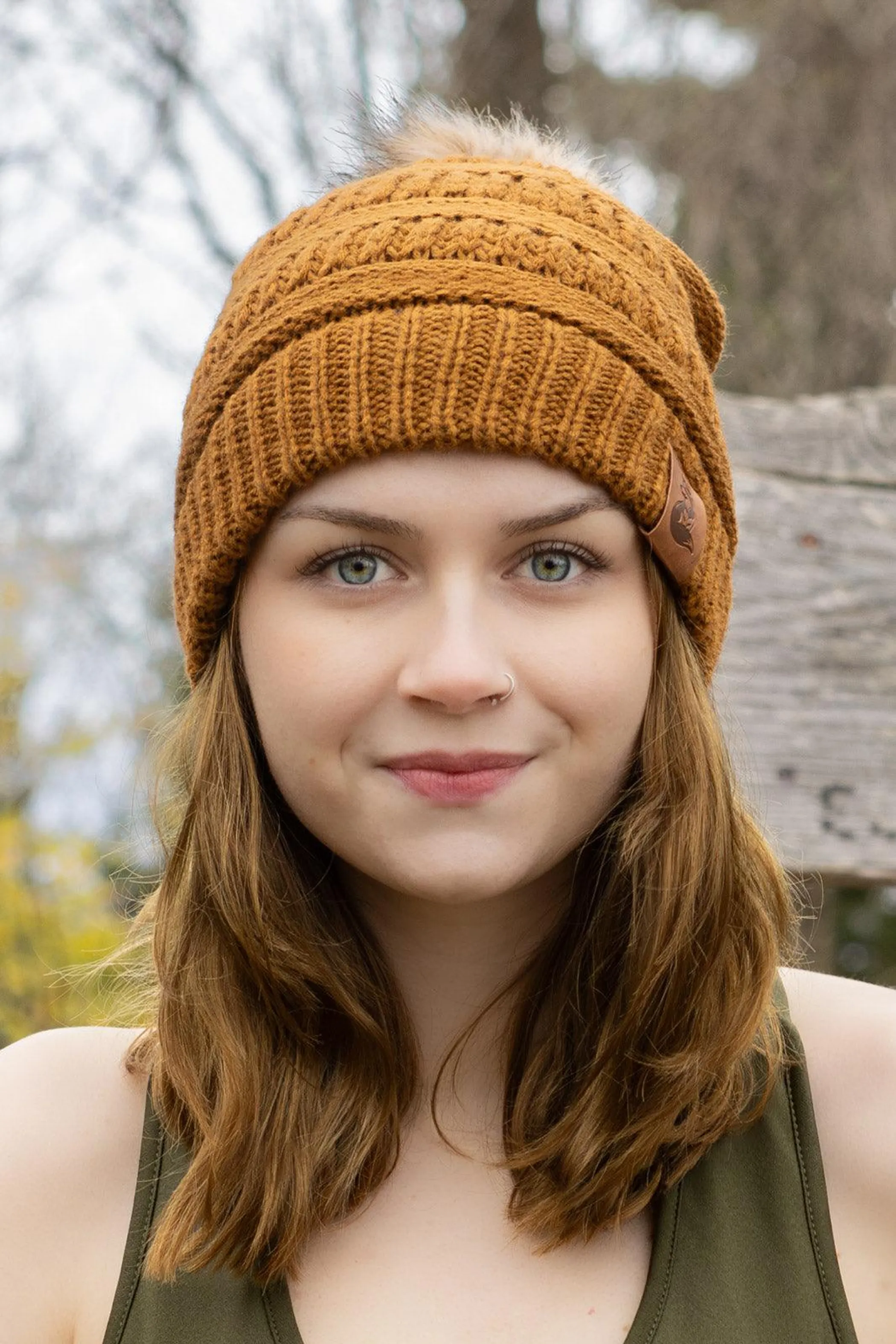 Aria the Fox Sierra Sunrise Ribbed Acrylic Beanie Hat, Brown, 1 Count ...