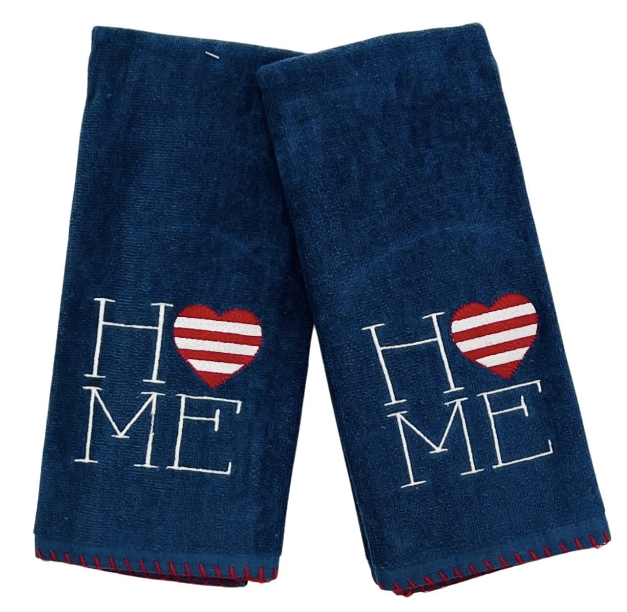 Serafina Home America Home Hand Bath Towels: Home Red White Design, 2 ...