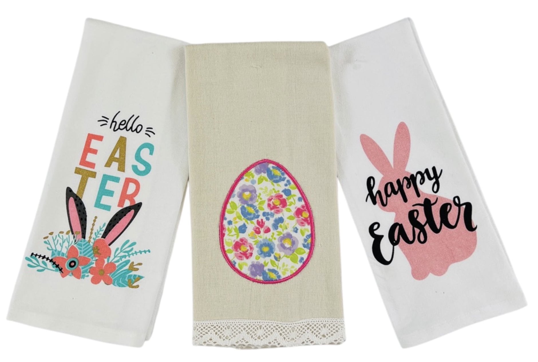 Serafina Home Assorted Easter Spring Kitchen Dish Towels, Bunny And ...