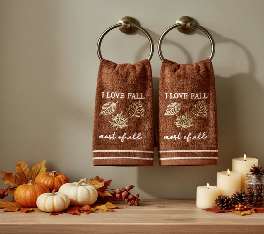 Serafina Home Autumn Fall Bath Fingertip Towels Bathroom Decor ...