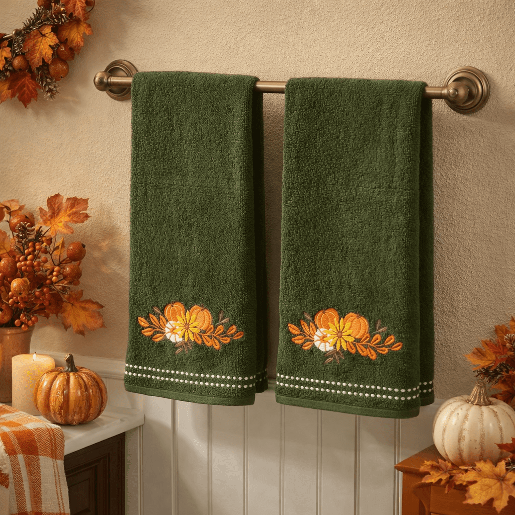 Serafina Home Autumn Fall Bath Hand Towels Bathroom Decor Farmhouse ...
