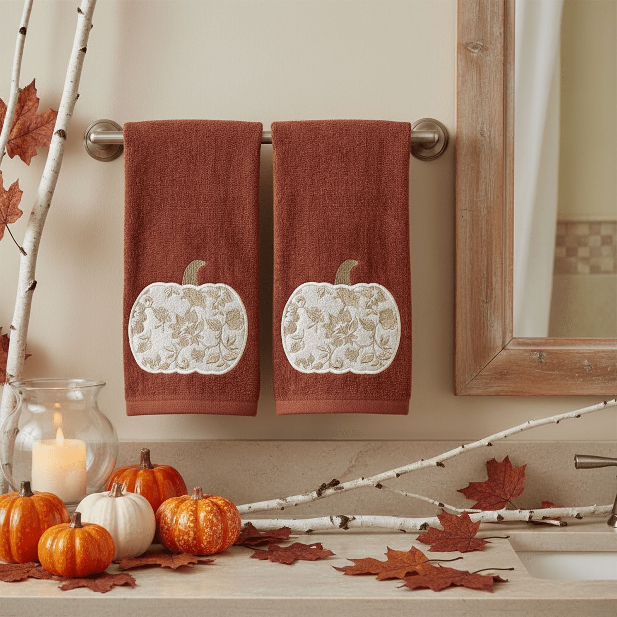 Serafina Home Autumn Fall Bath Hand Towels Bathroom Decor: Plush Soft ...
