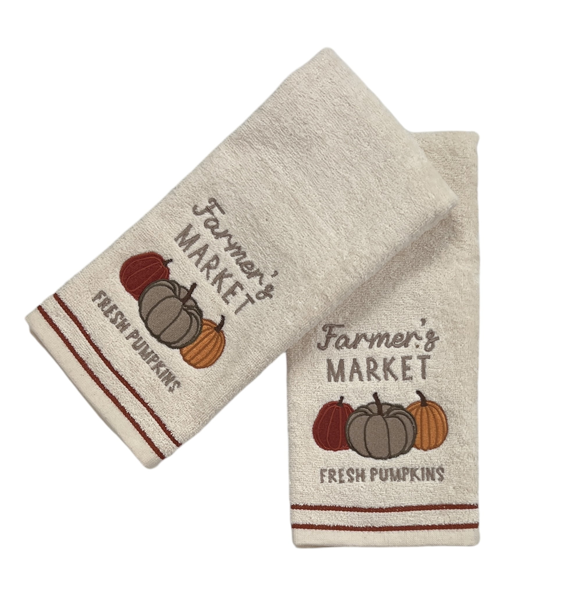 Serafina Home Autumn Fall Bath Hand Towels, Ivory Cream Off White, 100% ...