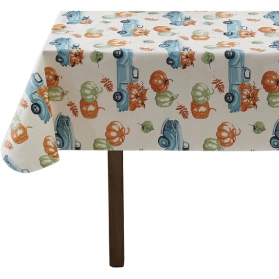 Serafina Home Fall Thanksgiving Rectangle Vinyl Tablecloth, Flannel ...