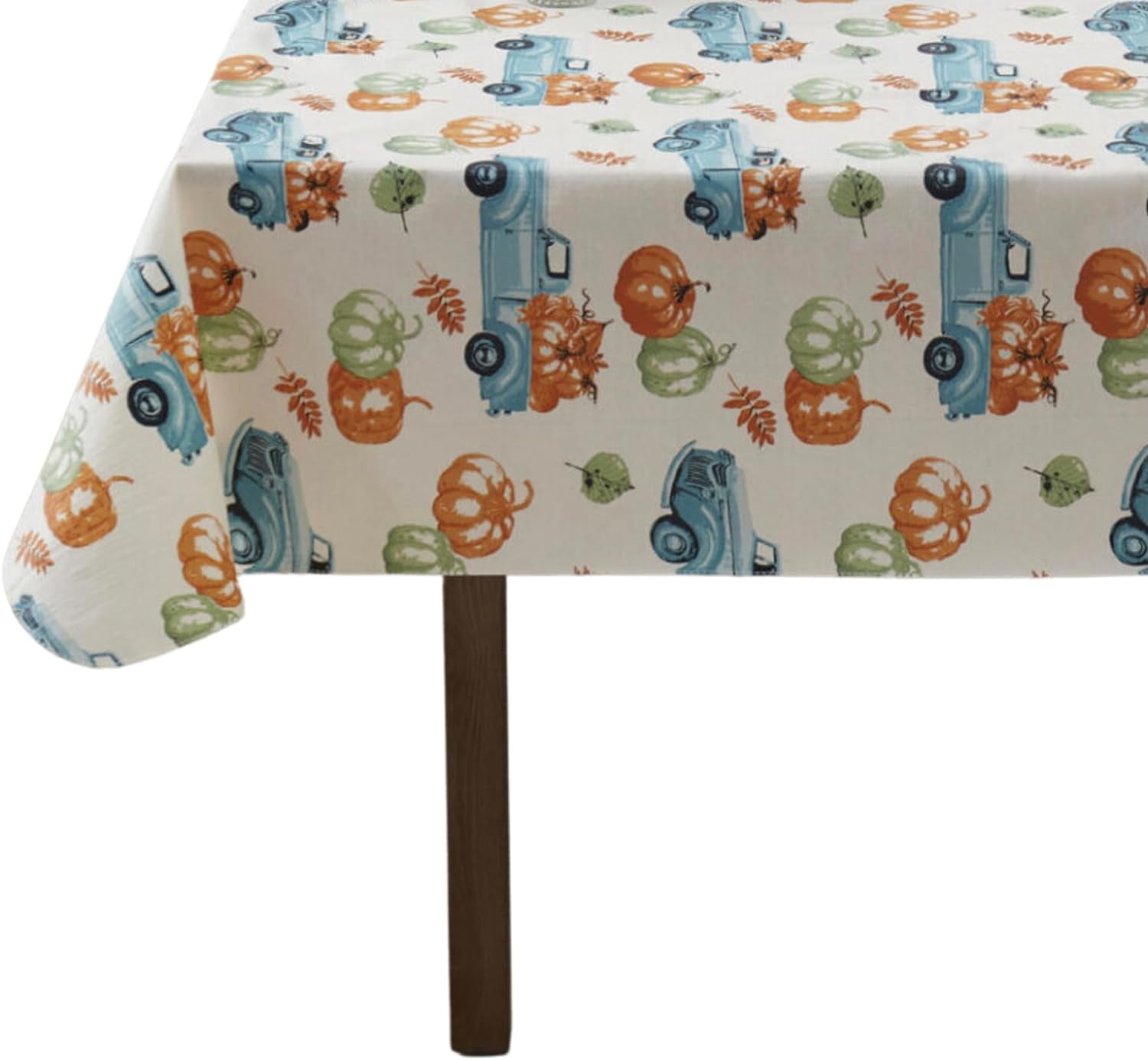 Serafina Home Autumn Thanksgiving Fall Trucks Vinyl Flannel Backed ...