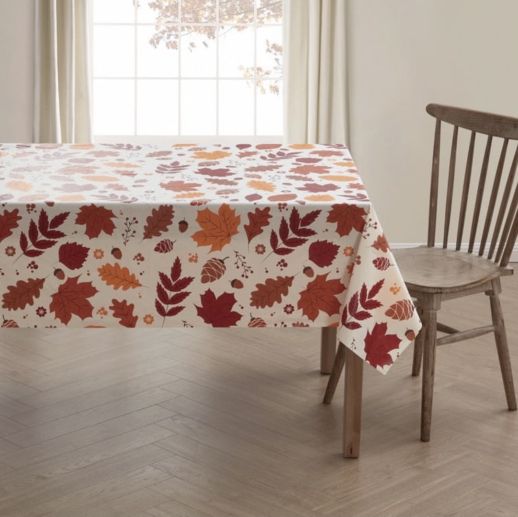 Serafina Home Autumn Thanksgiving Fall Vinyl Flannel Backed Tablecloth ...