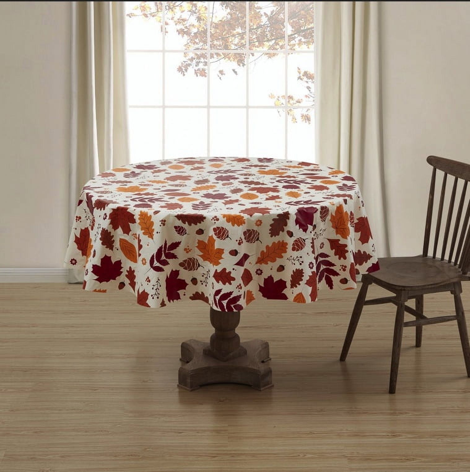 Serafina Home Autumn Thanksgiving Fall Vinyl Flannel Backed Tablecloth ...