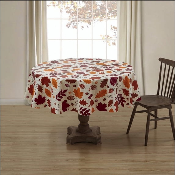 Serafina Home Autumn Thanksgiving Fall Vinyl Flannel Backed Tablecloth ...