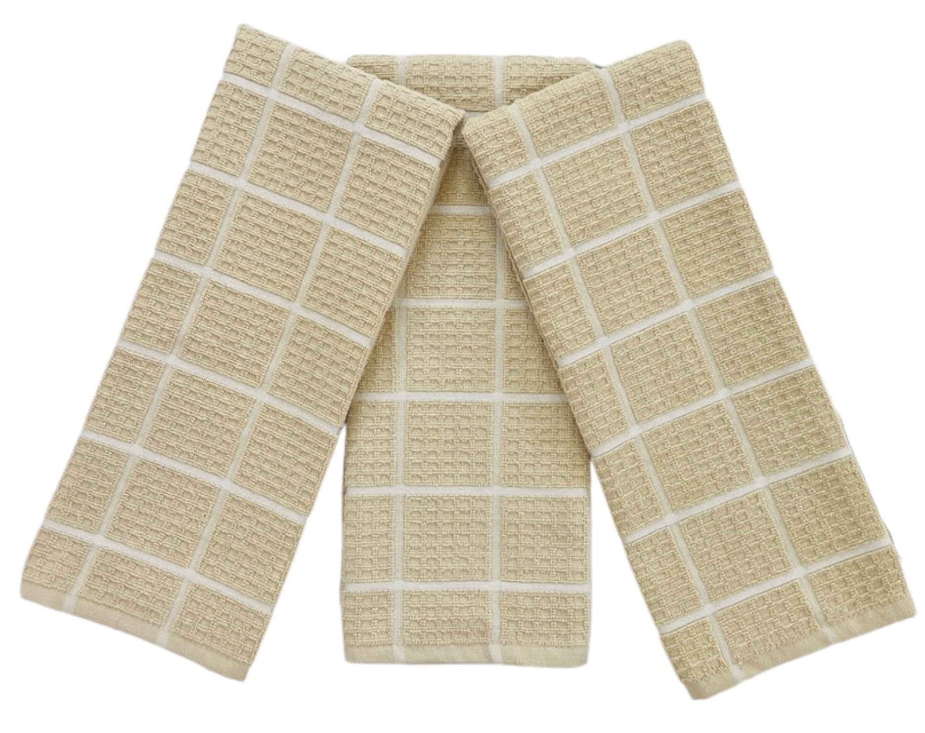 Serafina Home Beige And White Box Kitchen Towels, Set Of 3 - Walmart.com