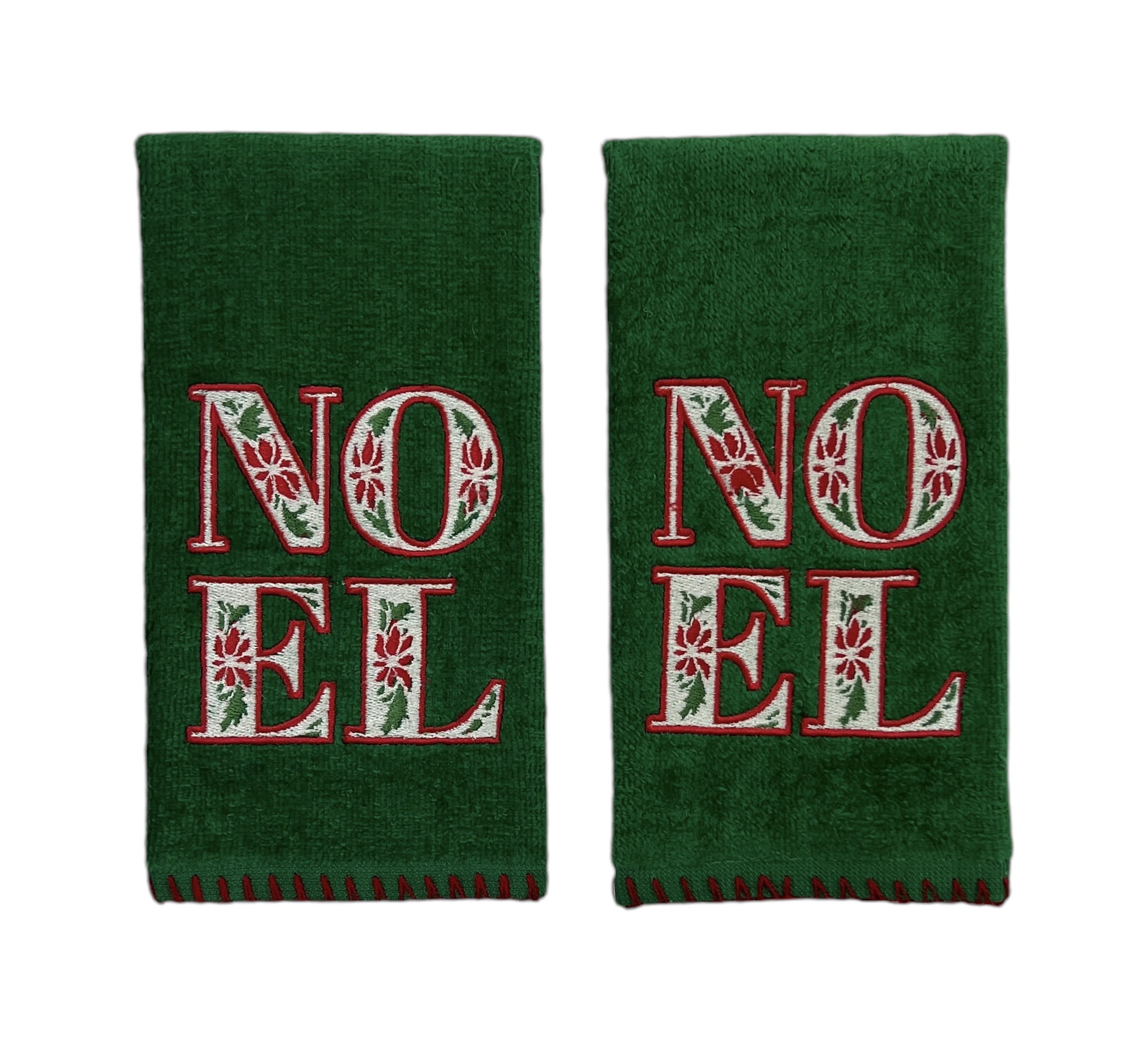 Serafina Home Christmas And Noel Bathroom Fingertip Towels, Set Of 2 ...