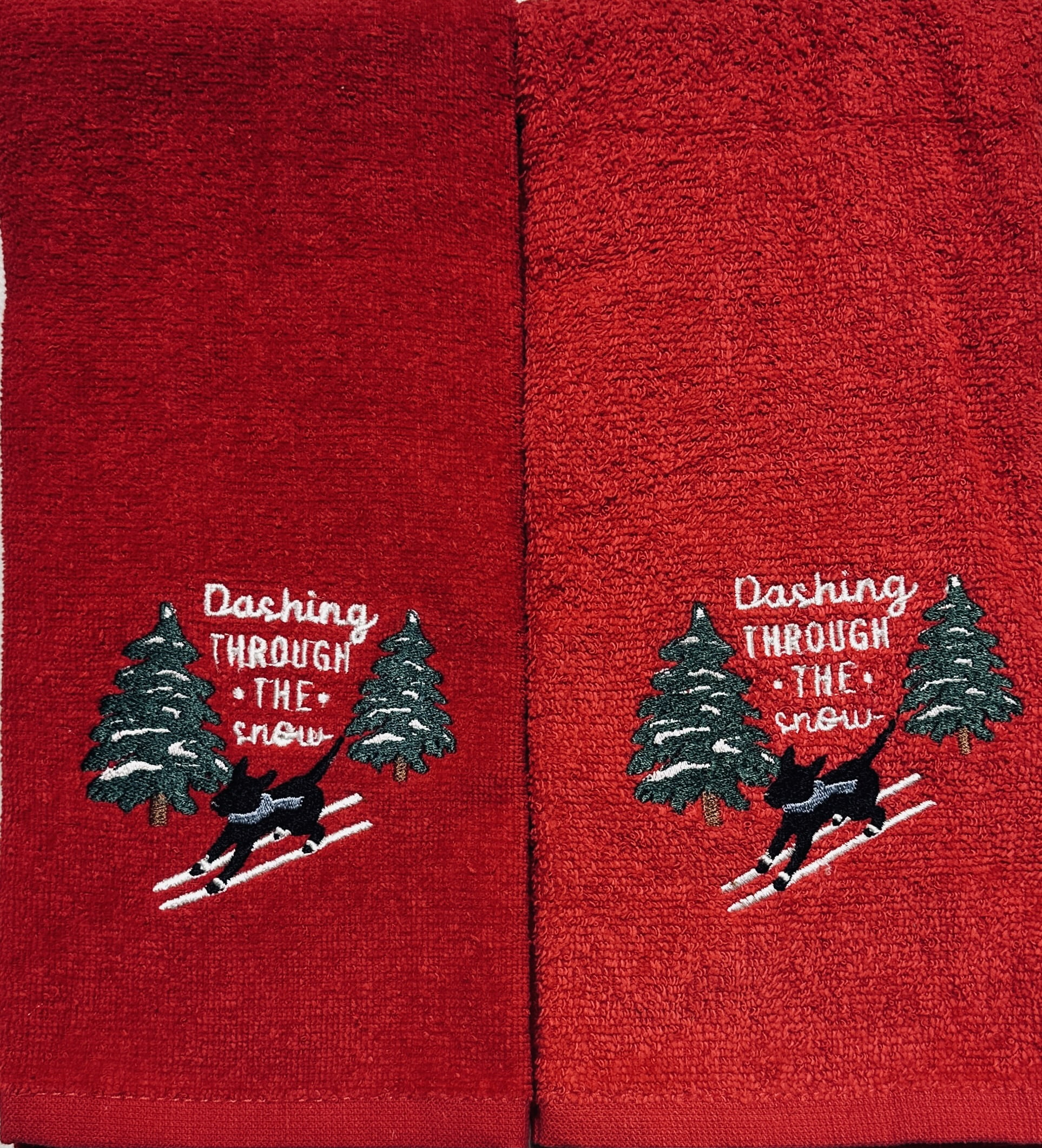 Serafina Home Christmas Dashing Through The Snow Bathroom Hand Towels ...