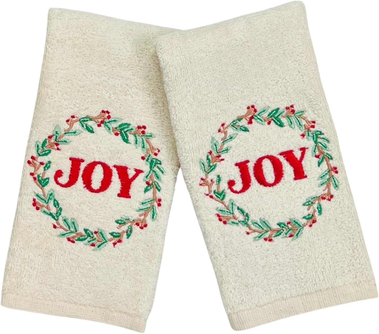 Serafina Home Christmas Fingertip Bath Guest Towels, Embroidered Joy ...