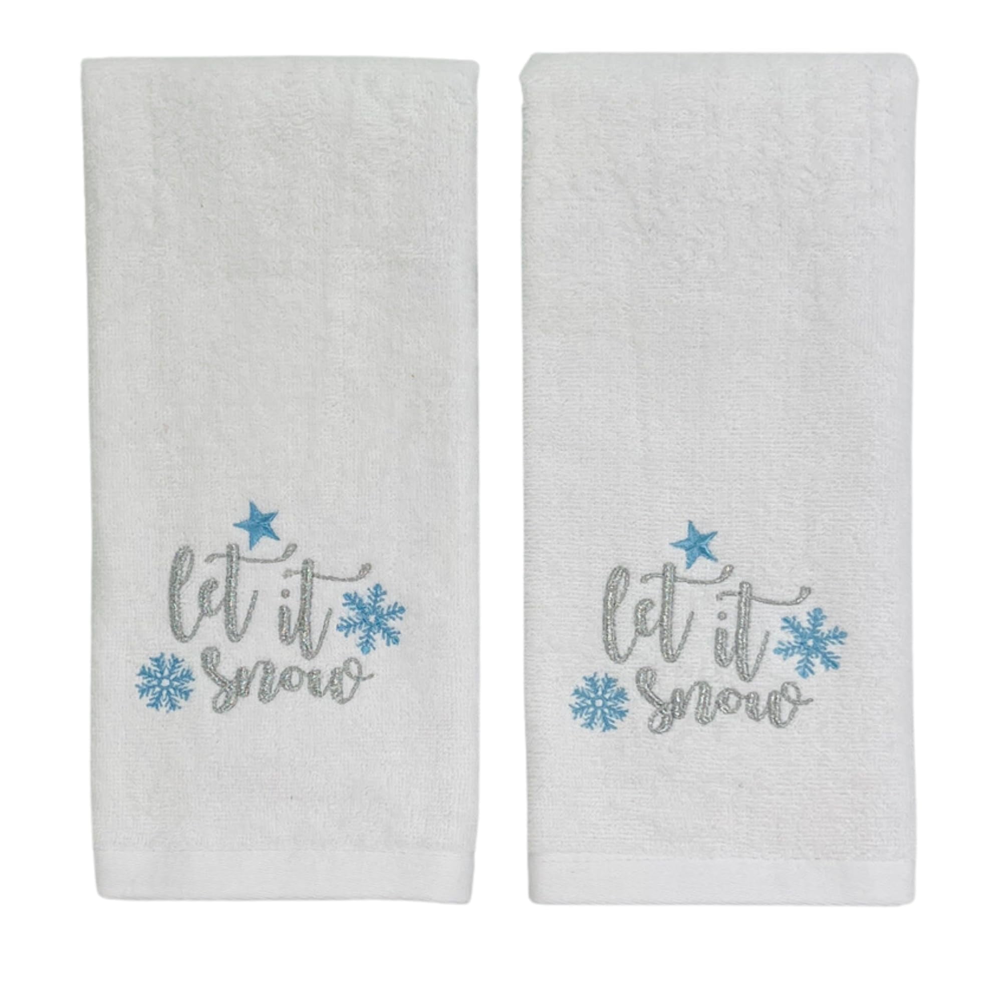 Serafina Home Christmas Guest Hand Towels, Beige Plush Terry Cotton ...