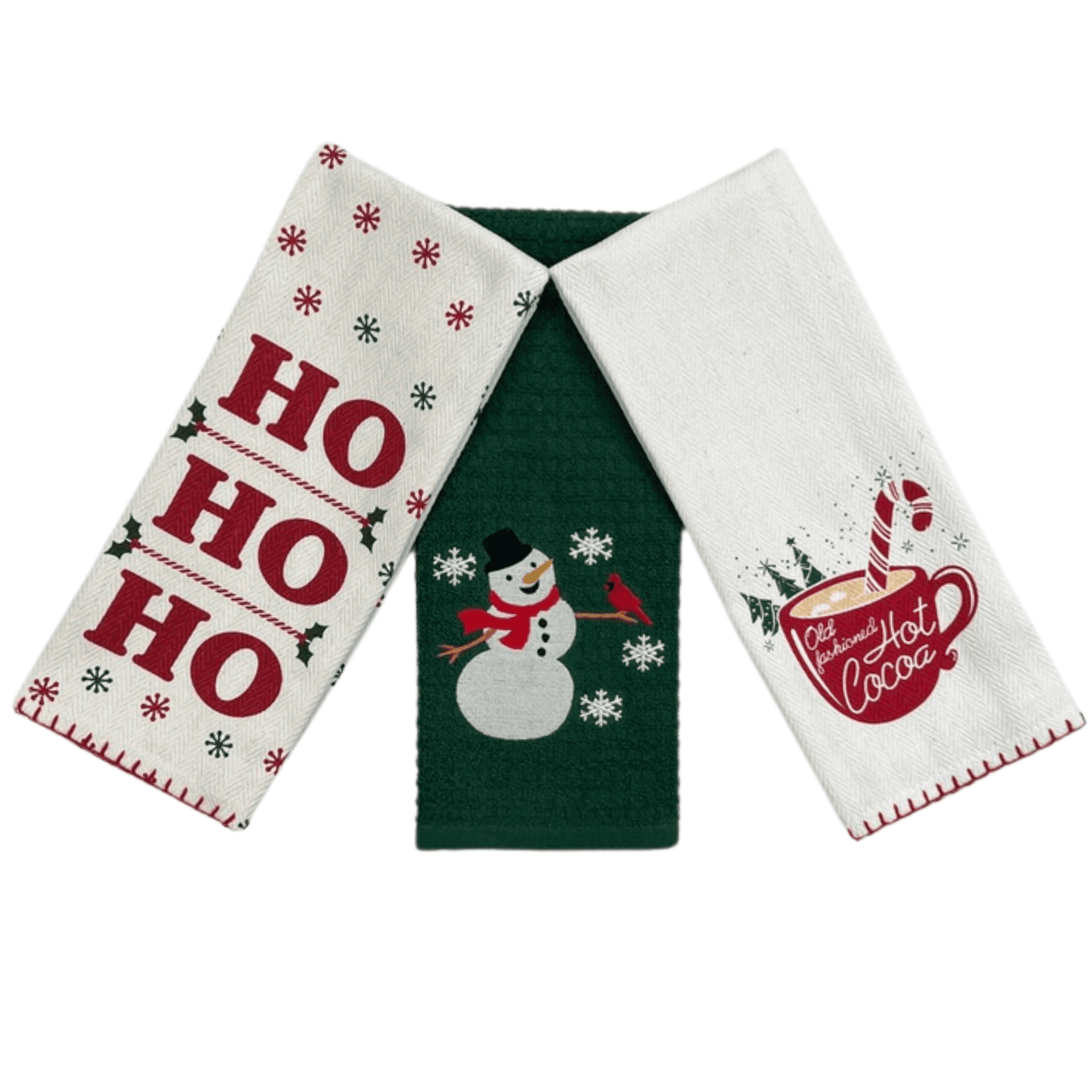 Serafina Home 4 Pcs Christmas Kitchen Towels: 100% Cotton - Santa, Joy ...