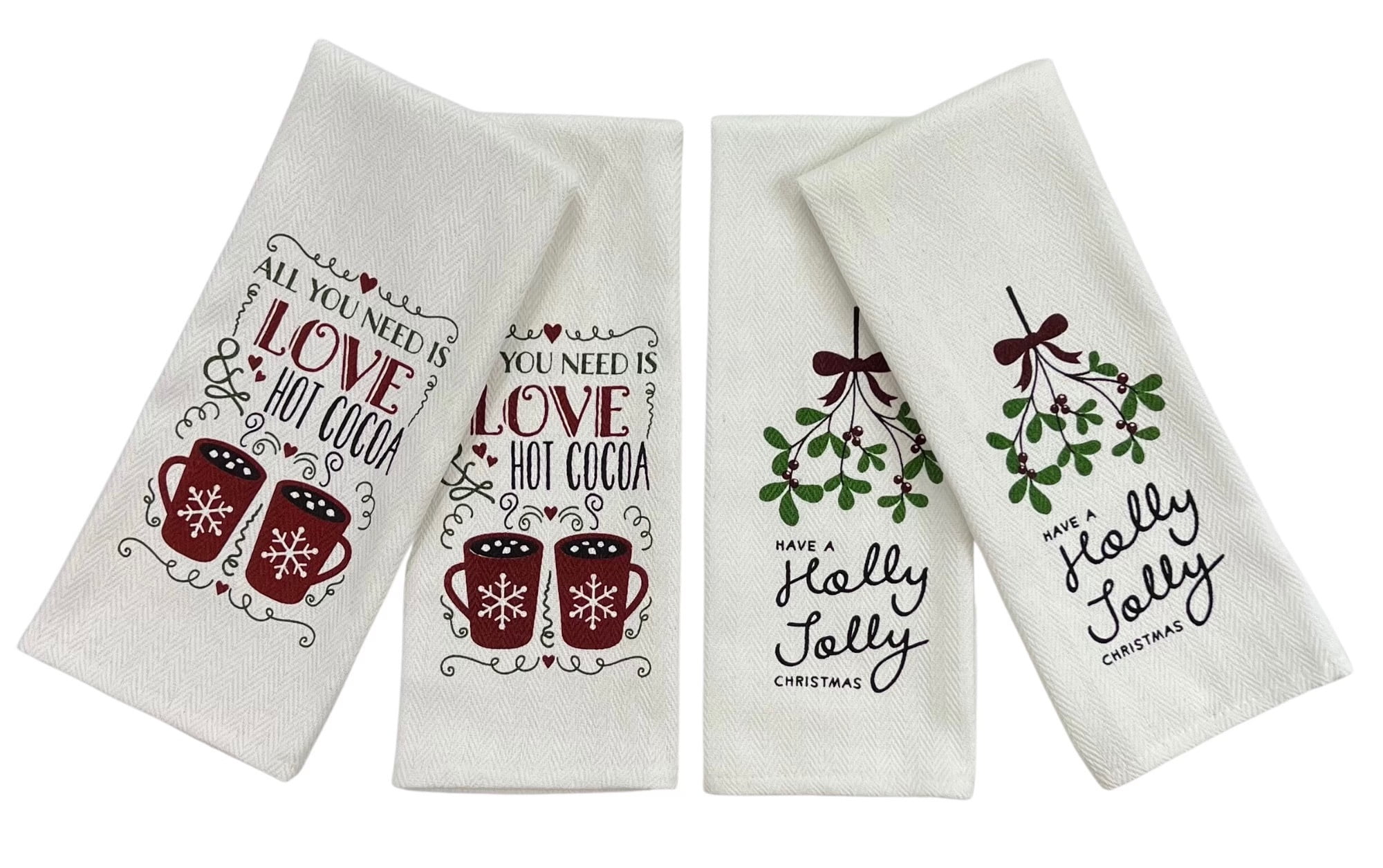 Serafina Home Christmas Holiday Kitchen Towels: Santa's Hot Cocoa Made ...