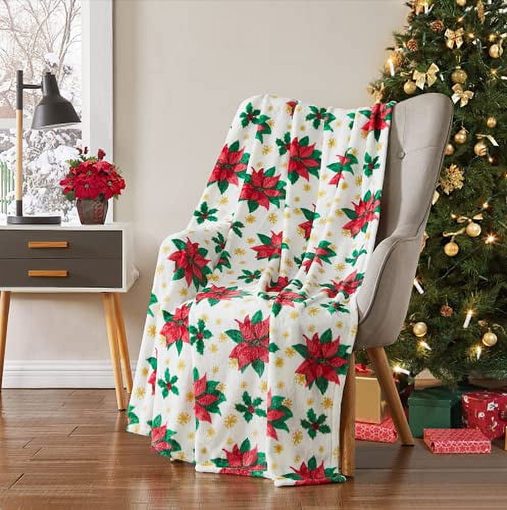 Serafina Home Christmas Throw Blanket: Soft Comfy Velvet Fleece with ...