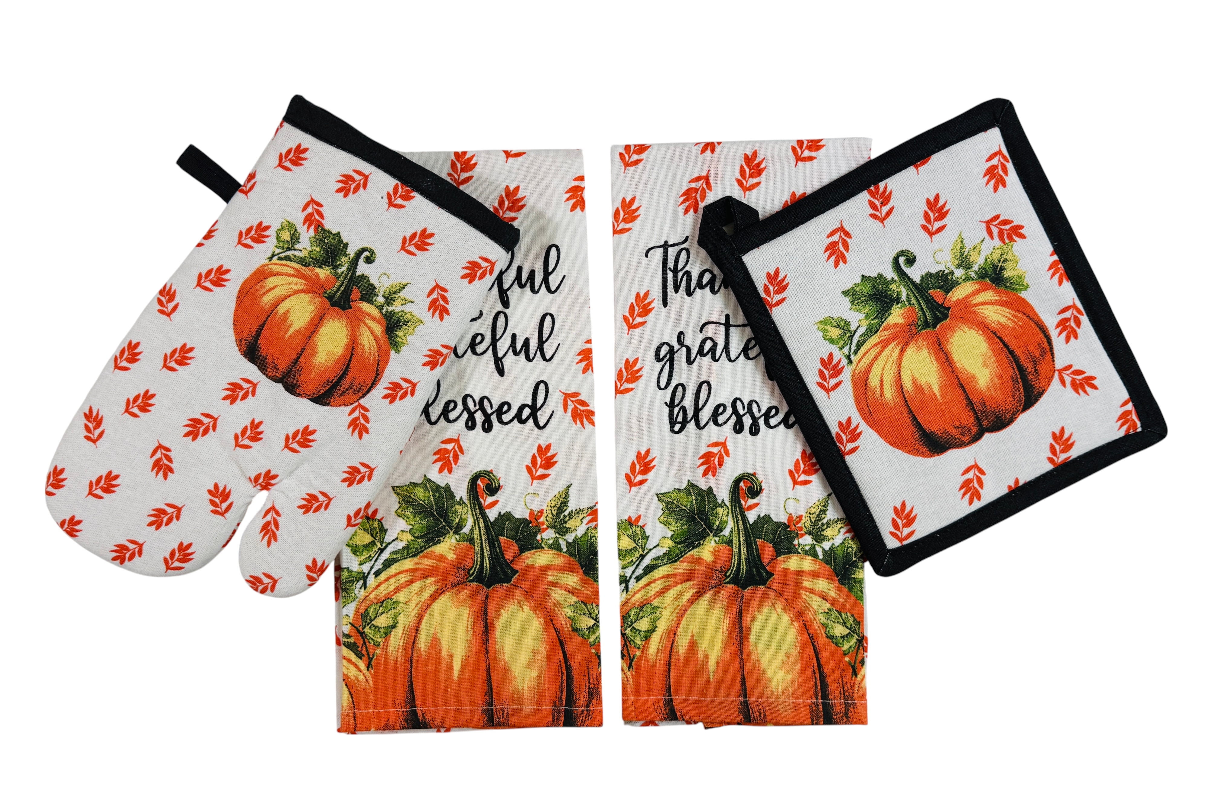 5pc Fall Thanksgiving Turkey Kitchen Towels Set: Autumn Leaves, Mr ...