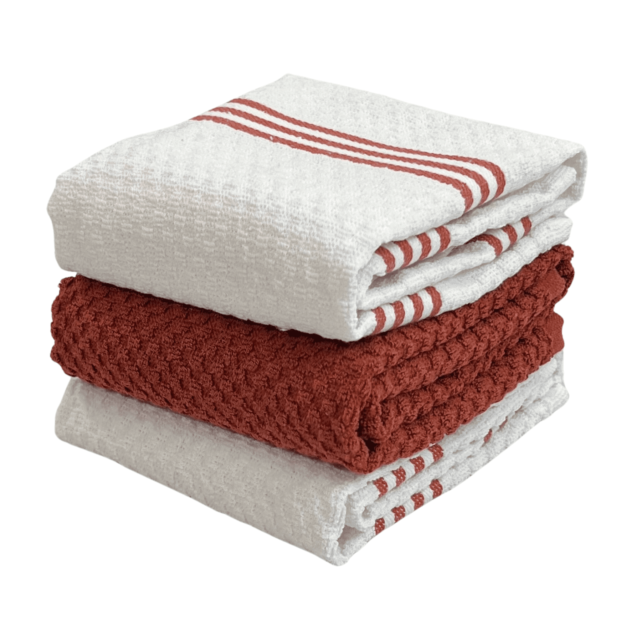 Serafina Home Concepts Ultra Absorbent White And Rust Orange Striped ...