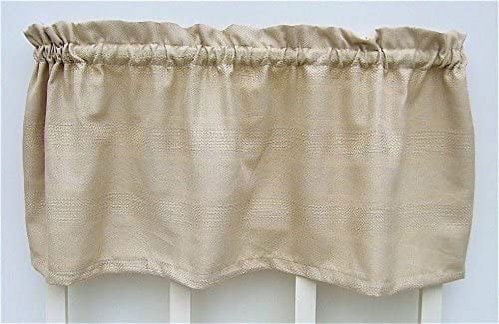 Serafina Home Cottage Style Tan Beige Woven Stripe Valance Window ...