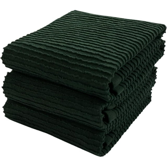 "Serafina Home Dark Green Dish Cloth Towels: 100% Cotton, Absorbent ...