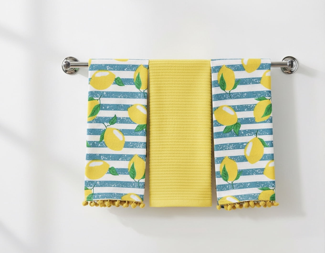 Serafina Home Decor Lemon Kitchen Towel Set: Bright Yellow Lemons on ...
