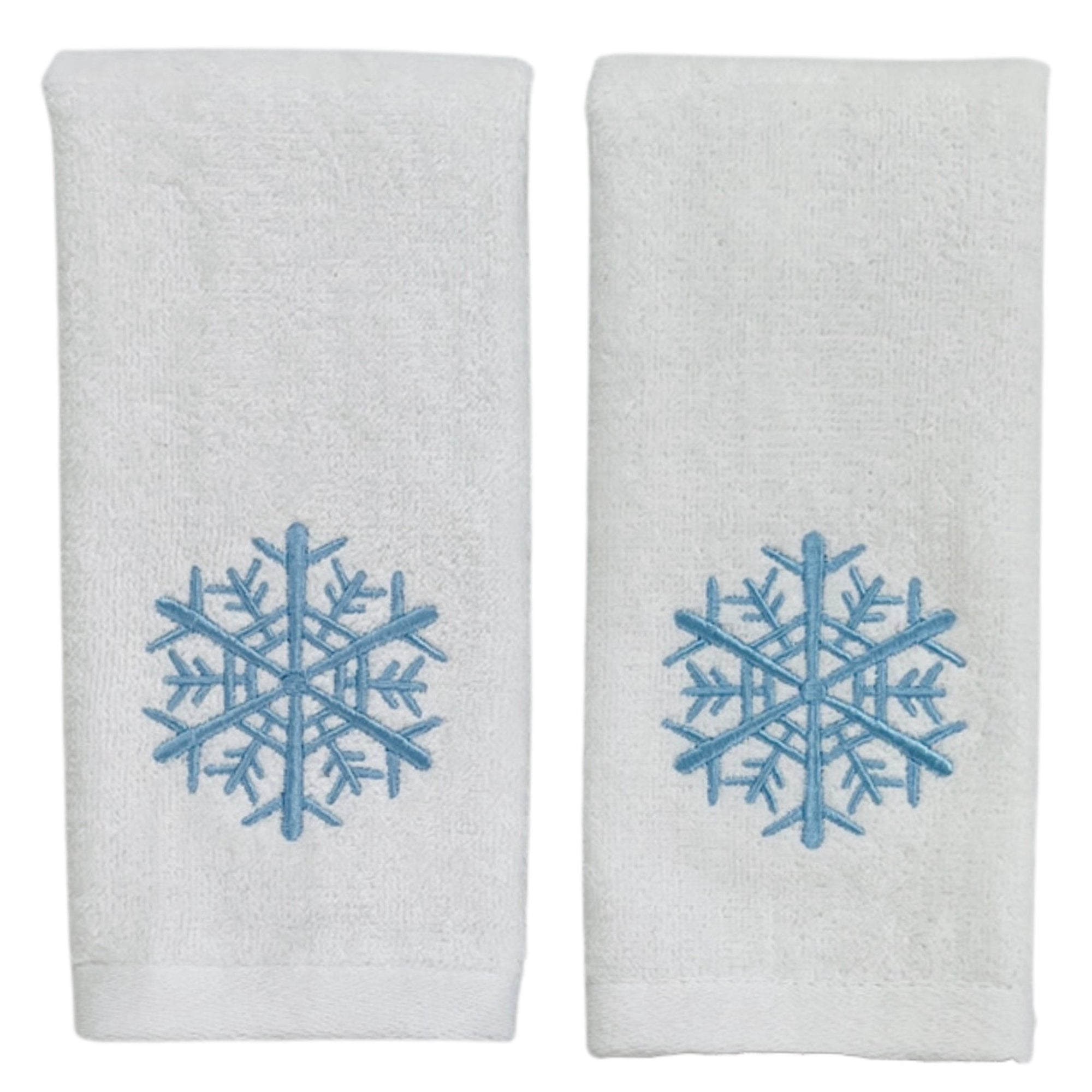 Serafina Home Decorative Bathroom Snowflake Fingertip Towels, Set of 2 ...
