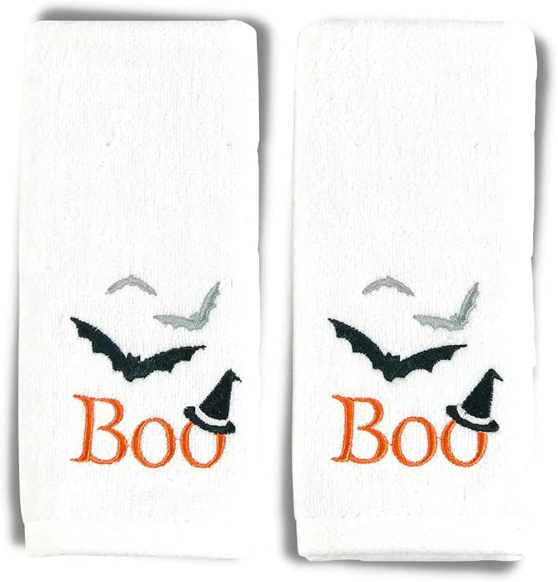 Serafina Home Decorative Halloween Fingertip Towels: Plush White ...