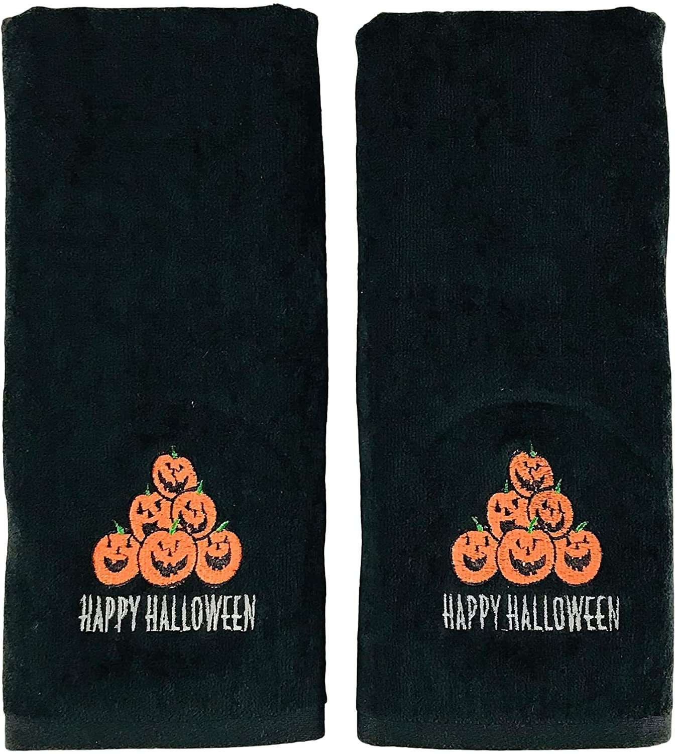 Serafina Home Decorative Halloween Hand Towels: Black Plush Velour ...