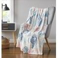 Serafina Home Decorative Ocean Life Coastal Throw Blanket: Soft Plush ...