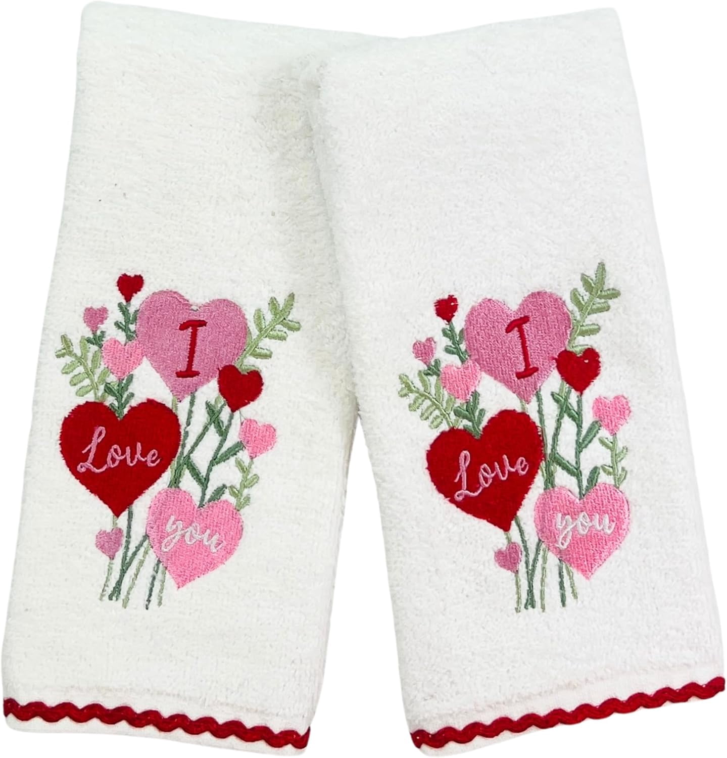 Serafina Home Decorative Valentine Theme Embroidered Bath Fingertip ...