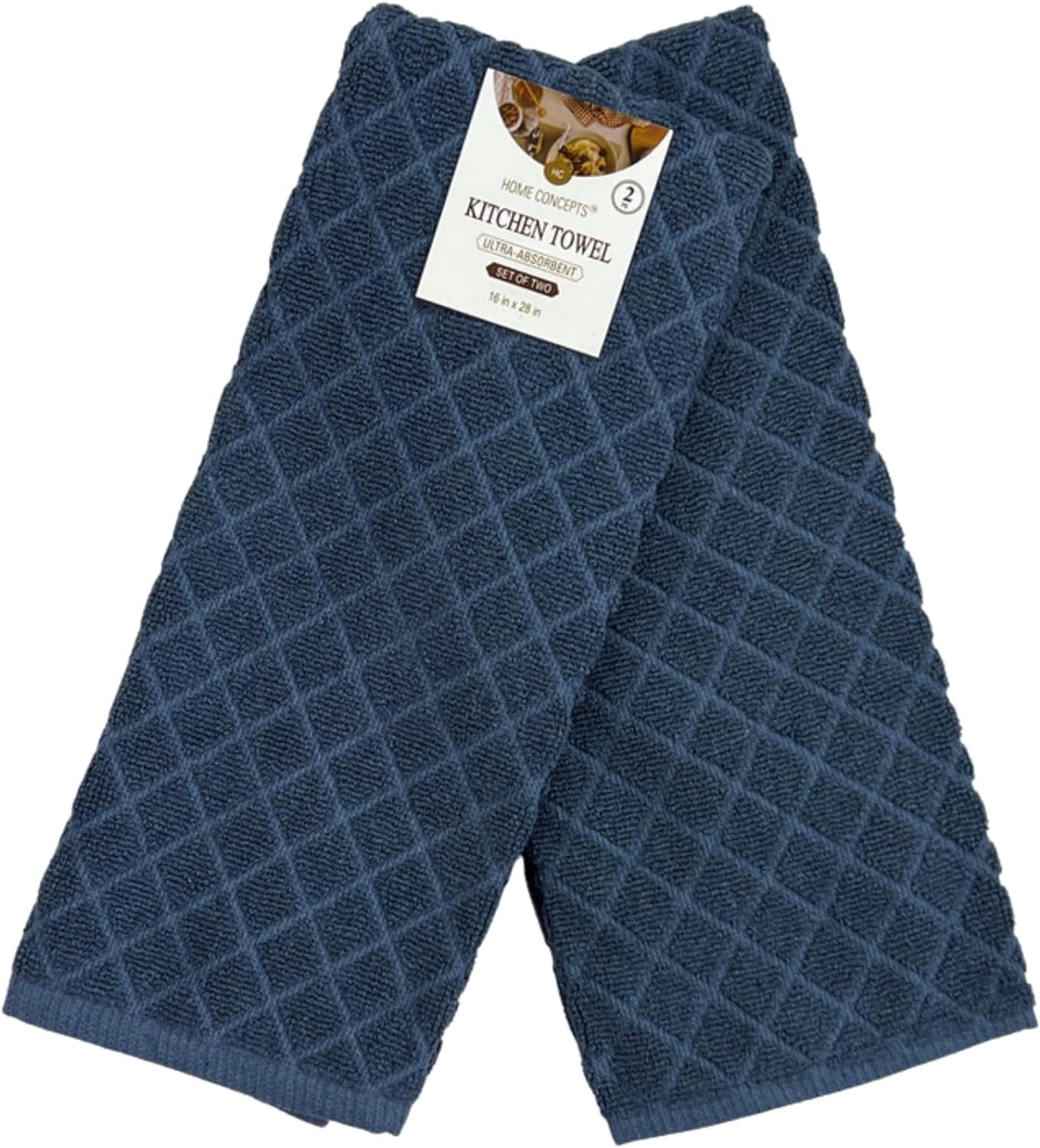 Serafina Home Diamond Weave Blue Solid Neutral Kitchen Dish Towels: 100 ...
