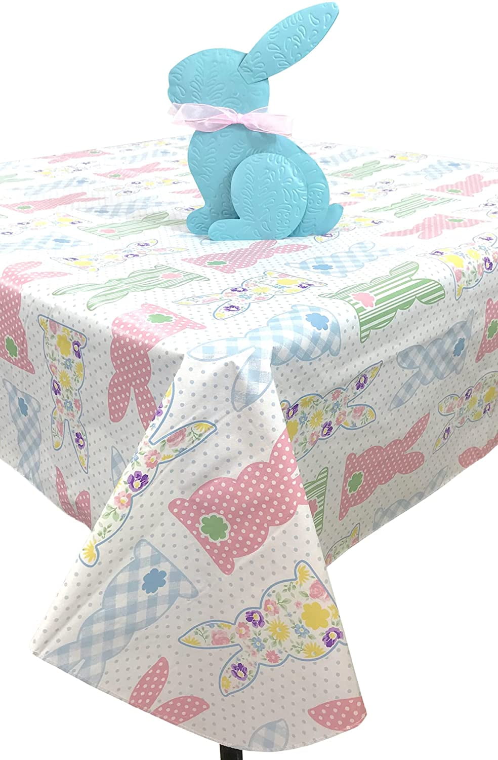 Serafina Home Easter Bunny Vinyl Tablecloth, Colorful Spring's ...