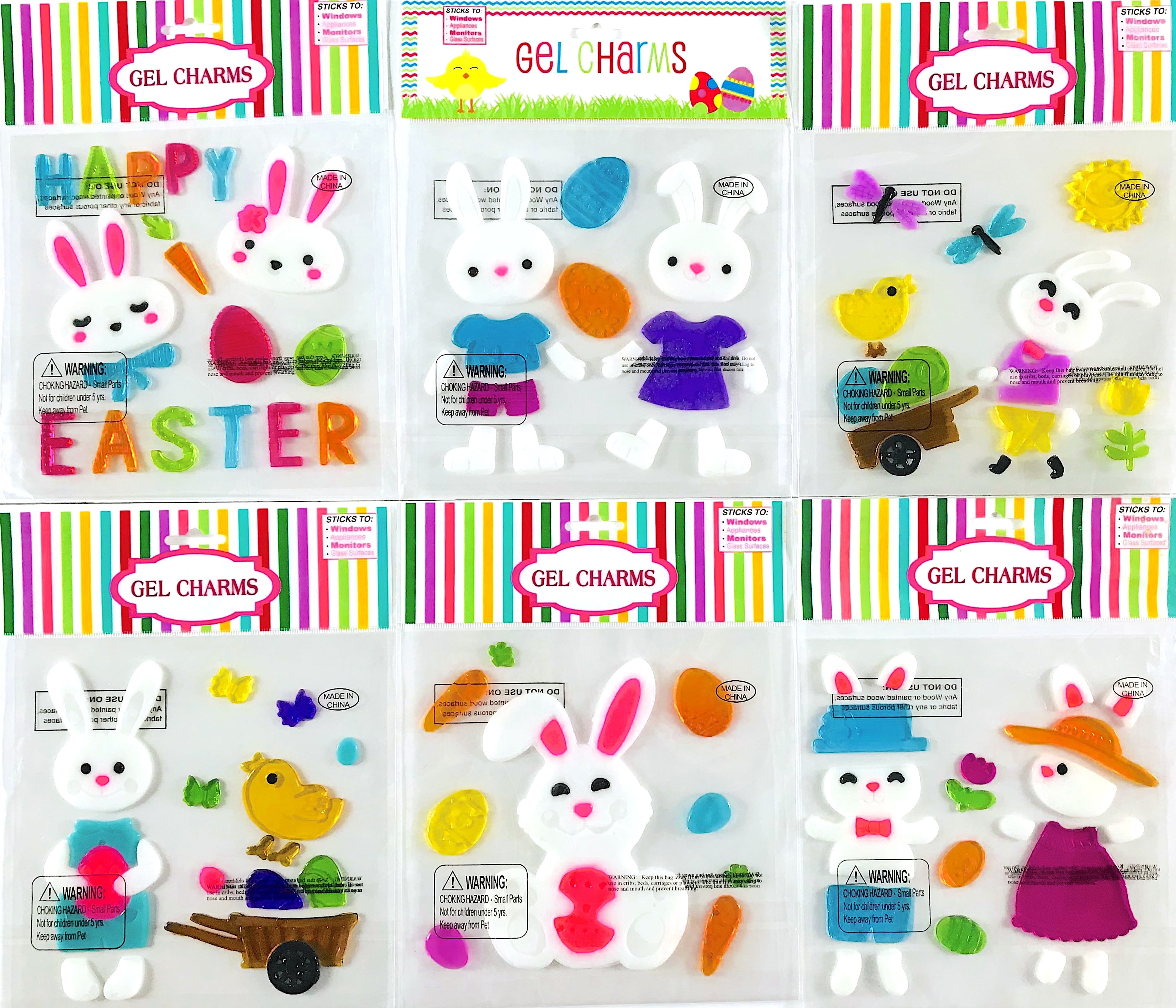 Serafina Home Easter Spring Fun Window Gel Clings: Lots of Bunnies ...