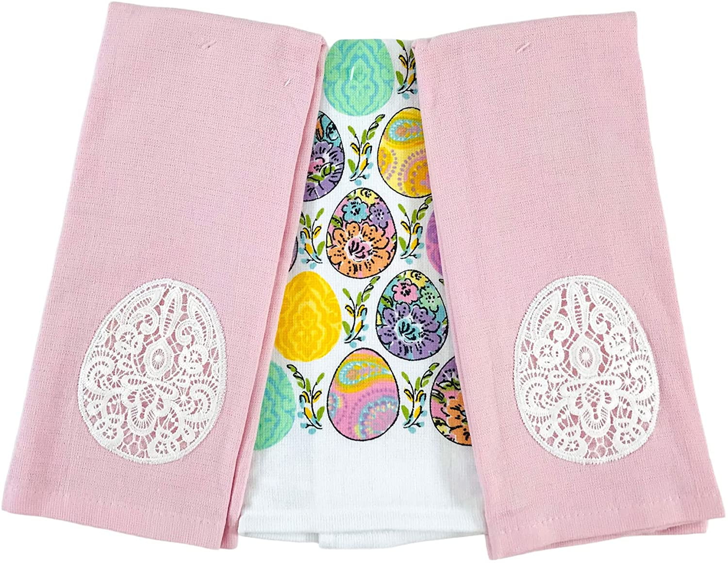 Serafina Home Easter Spring Kitchen Dish Towels, 2 Pc. Set: Pink Terry ...