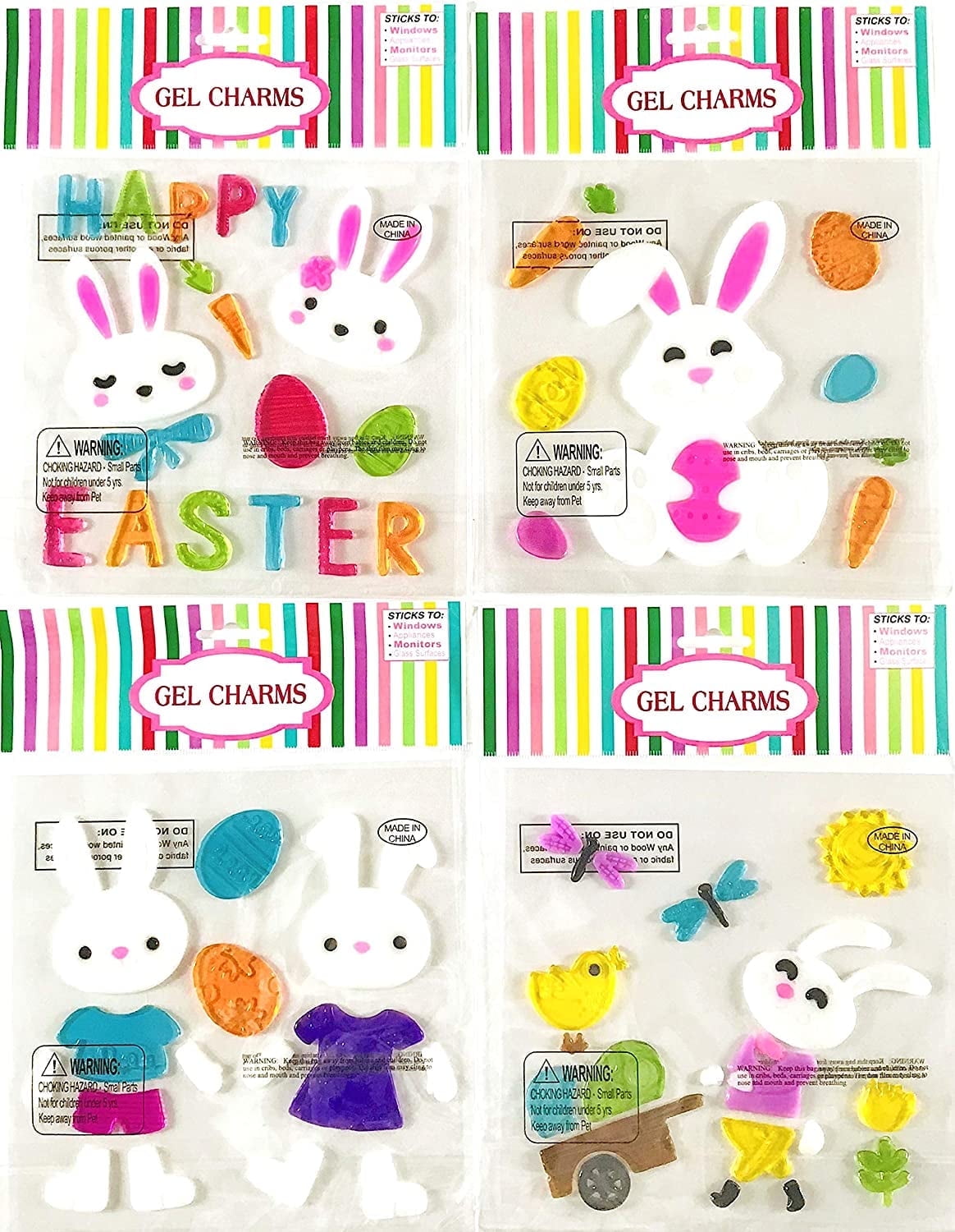Serafina Home Easter Spring Window Gel Clings: Decoration Pack ...
