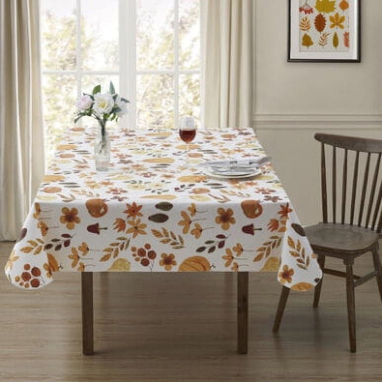 Serafina Home Fall Autumn Flannel Back Vinyl Tablecloth: Traditional ...