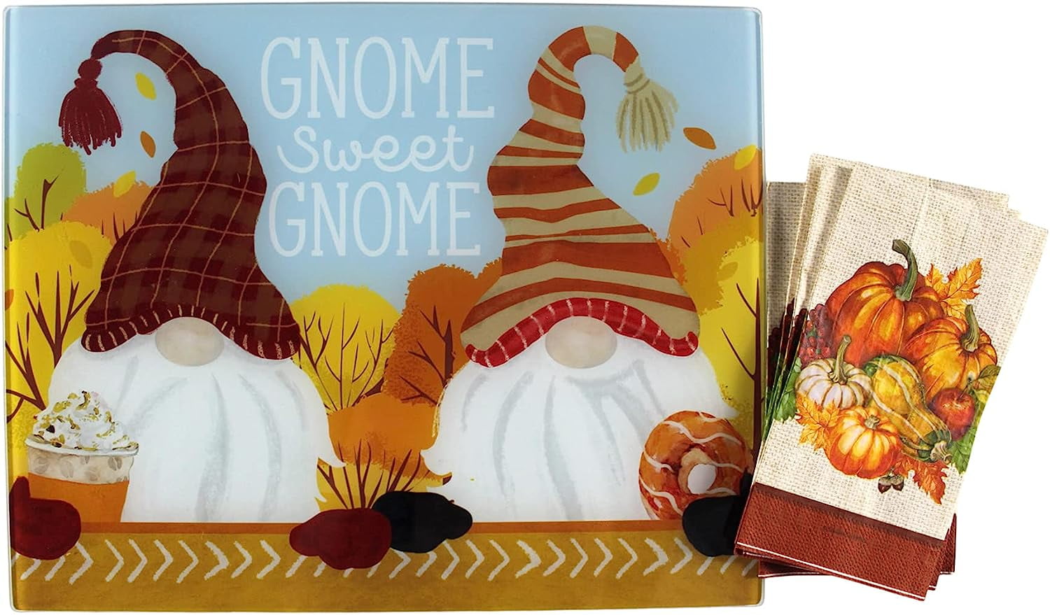 Serafina Home Fall Decor Decorative Glass Kitchen Cutting Board: Autumn ...