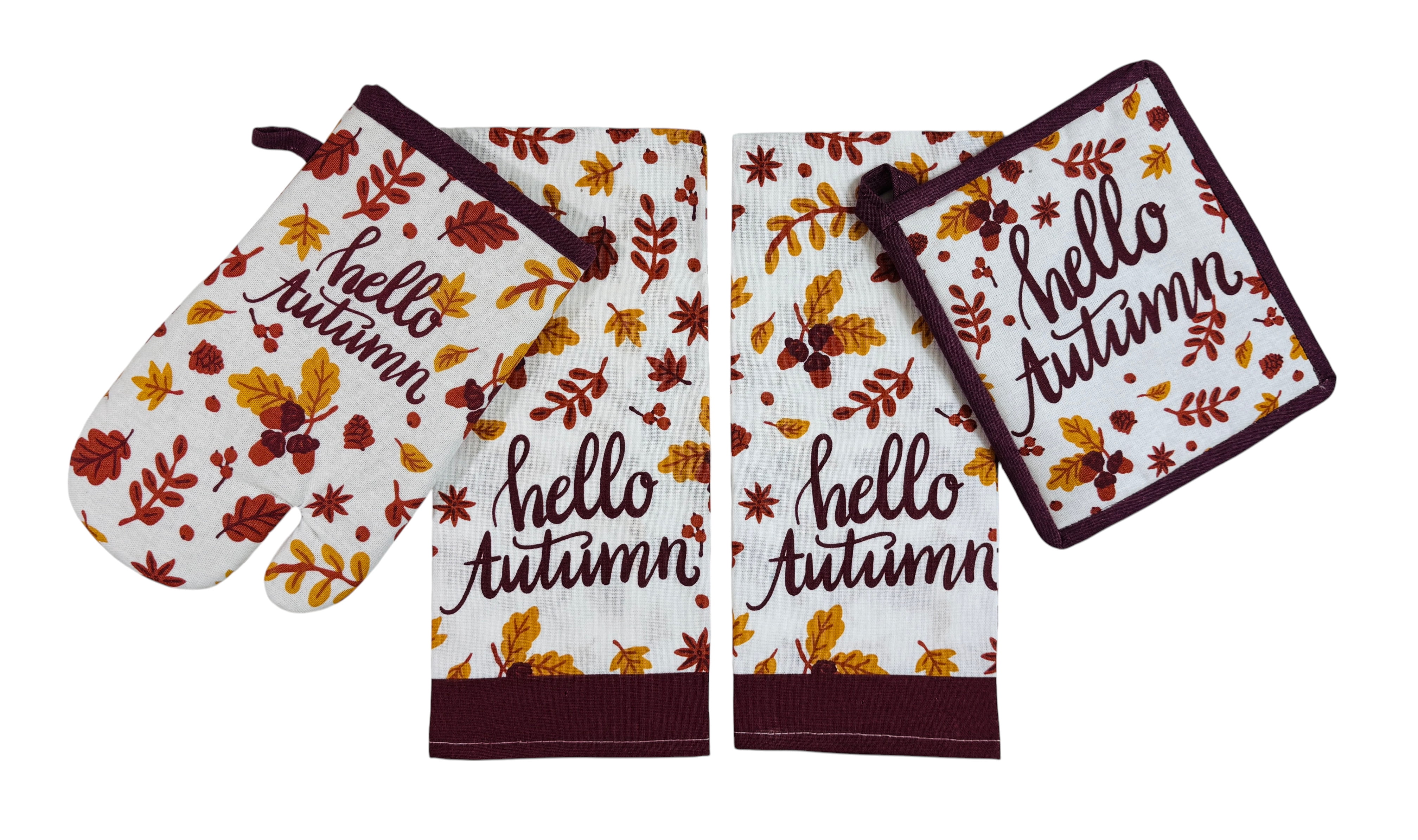 Serafina Home 100% Cotton Fall Harvest Thanksgiving Kitchen Set: Autumn ...