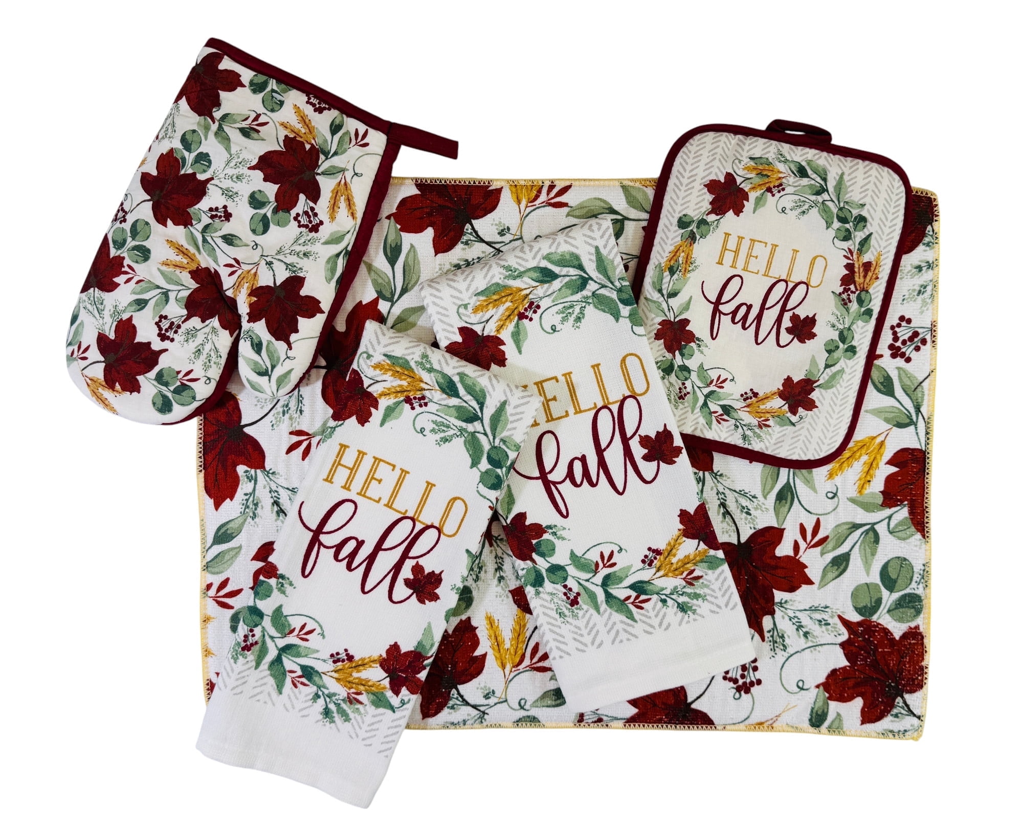 Serafina Home Farmhouse Country Fall Thanksgiving Kitchen Set And Dish ...