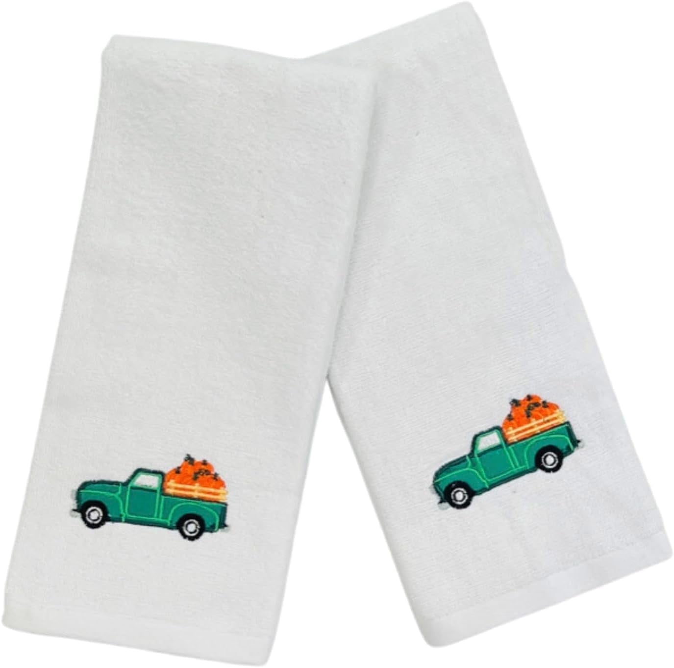 Serafina Home Farmhouse Fall Hand Towels: Ivory Cotton Towels with ...