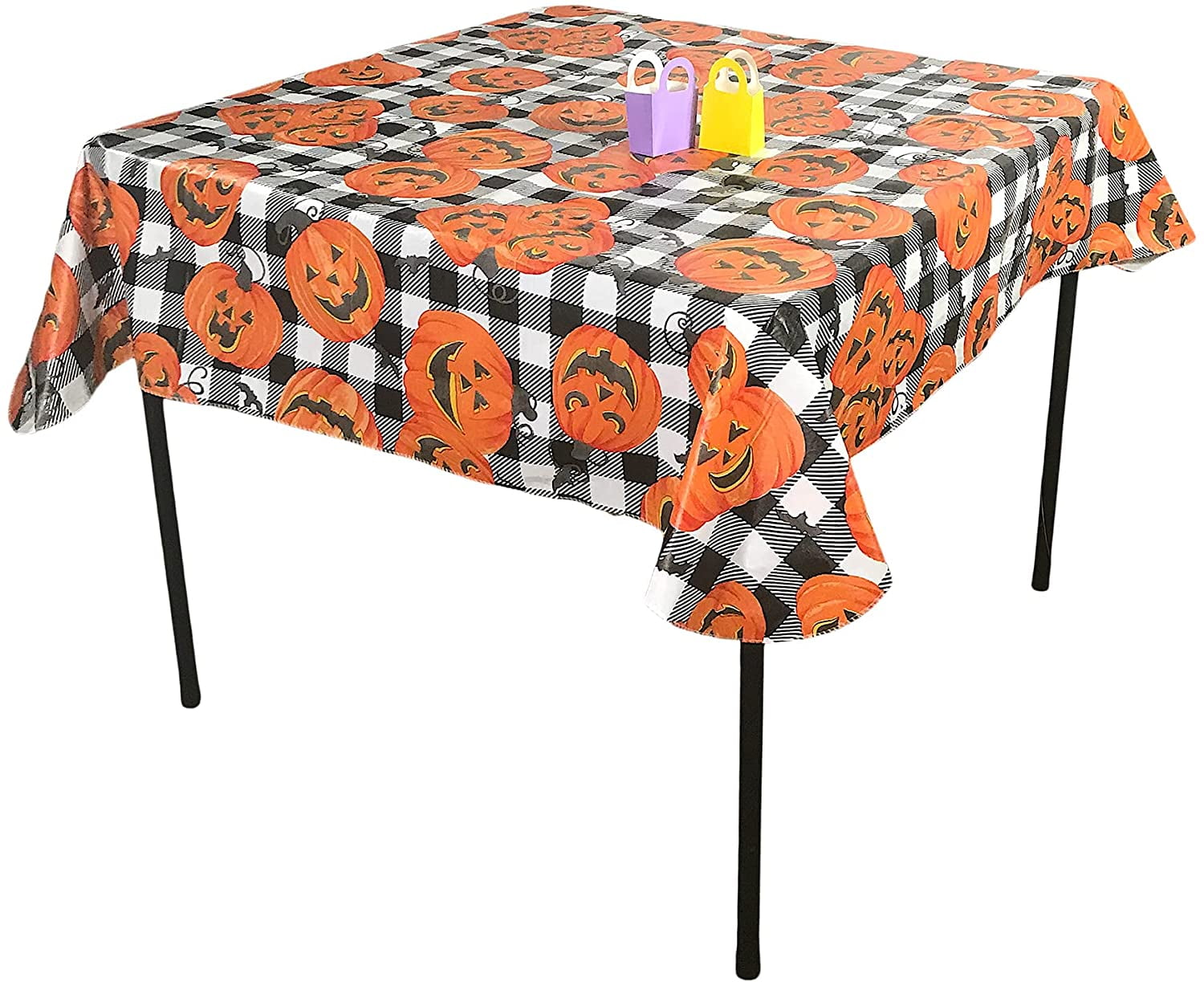 Serafina Home Farmhouse Scare Halloween Flannel Backed Vinyl Tablecloth ...
