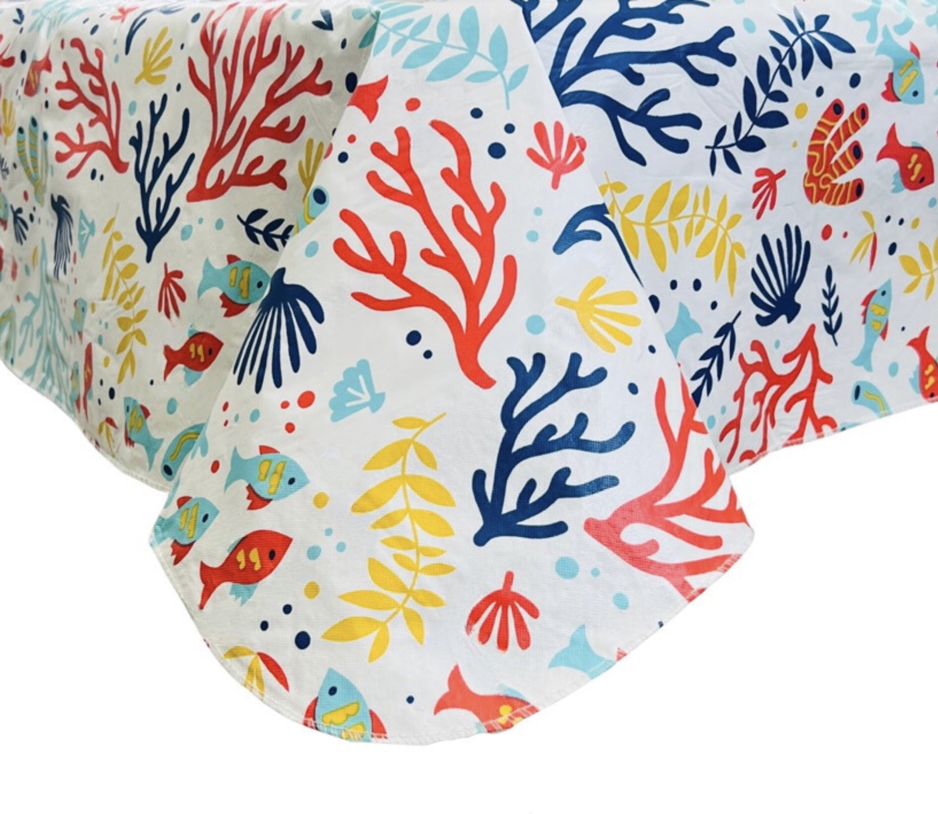 Serafina Home Fish Swimming Among Coral and Sea Plants Vinyl Flannel ...