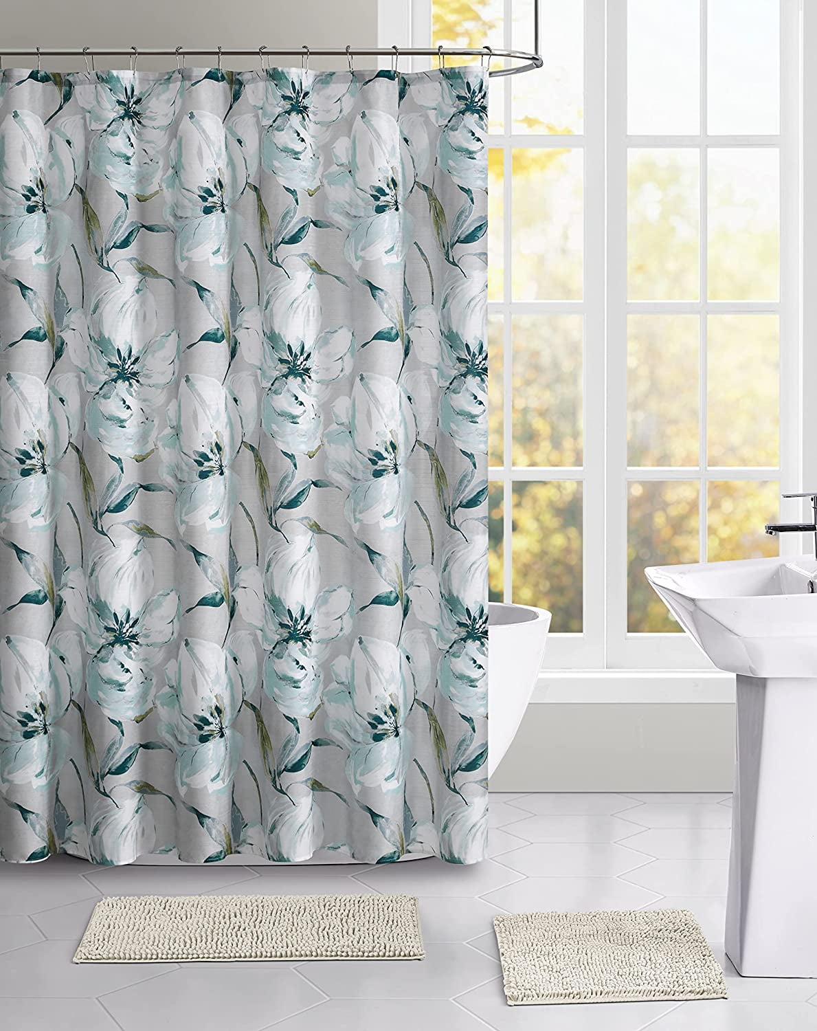 Serafina Home Floral Farmhouse Shower Curtain for Bathroom: Flower ...