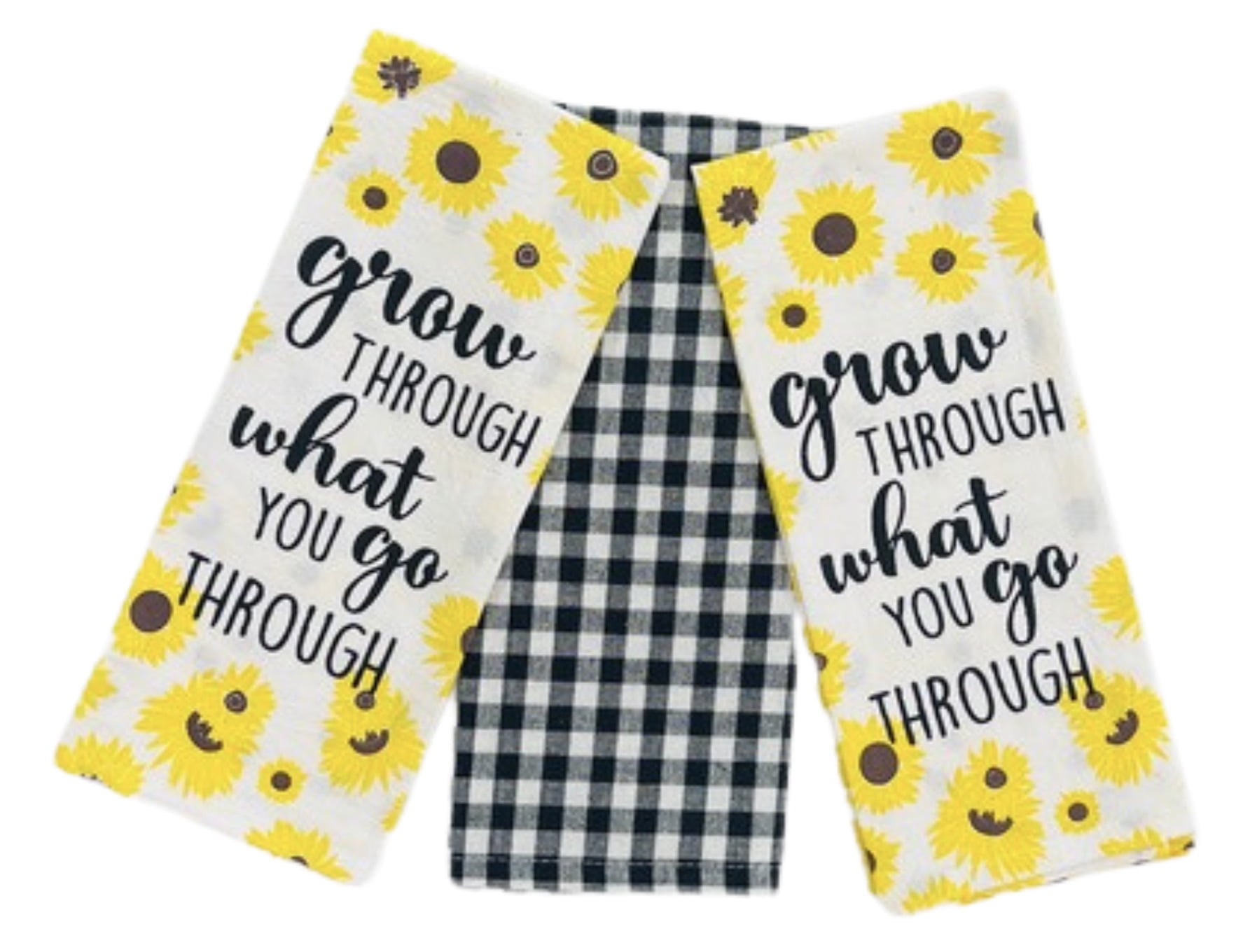 Serafina Home Fun Novelty Kitchen Towels Set: Grow Through What You Go ...