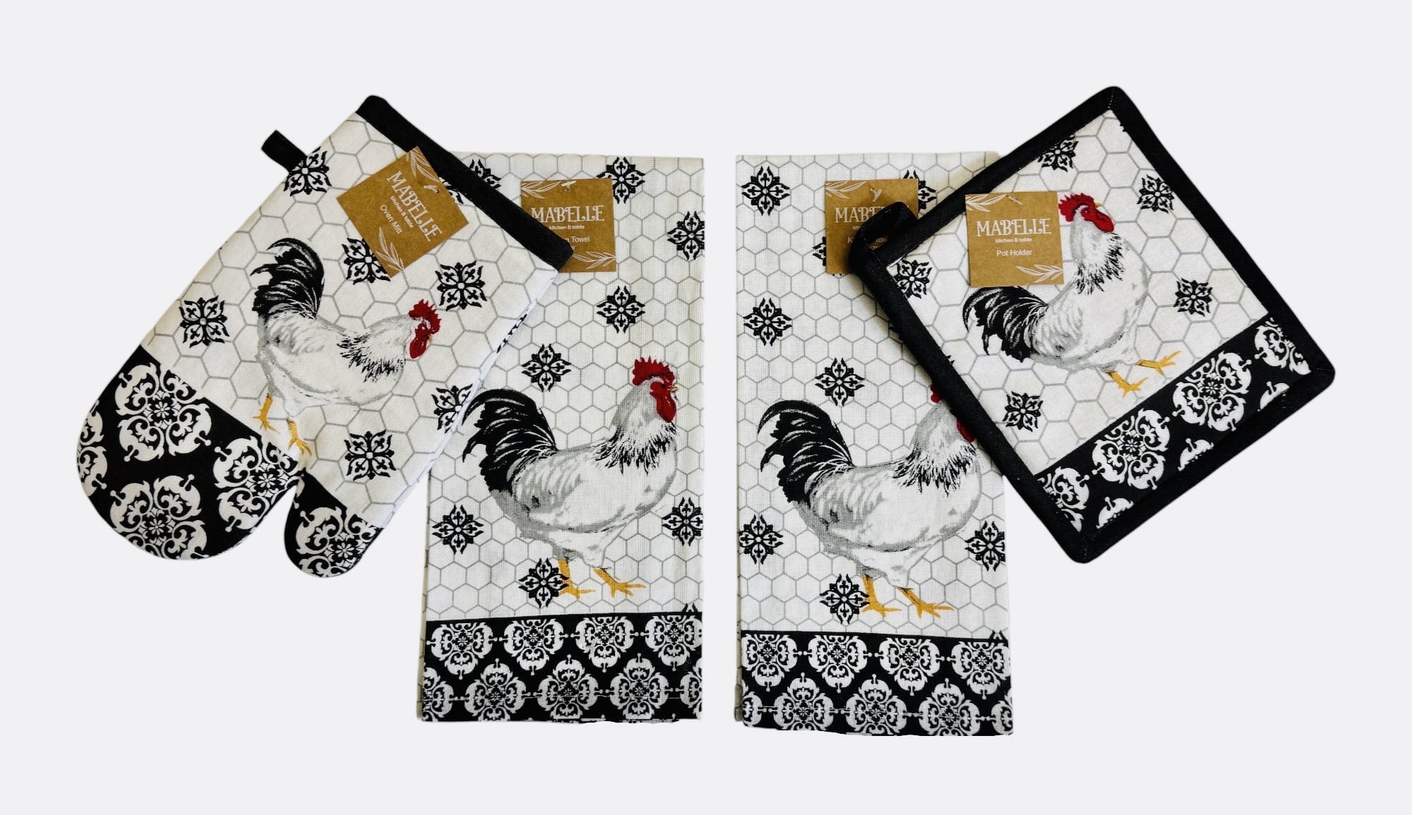 Serafina Home Fun Novelty Rooster Kitchen Dish Towels And Potholder ...