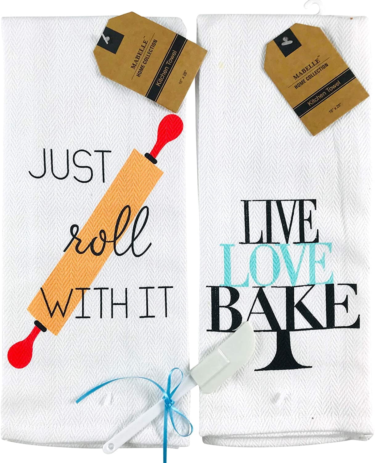 Serafina Home Funny Bakers Kitchen Dish Towels: Just Roll with It and ...