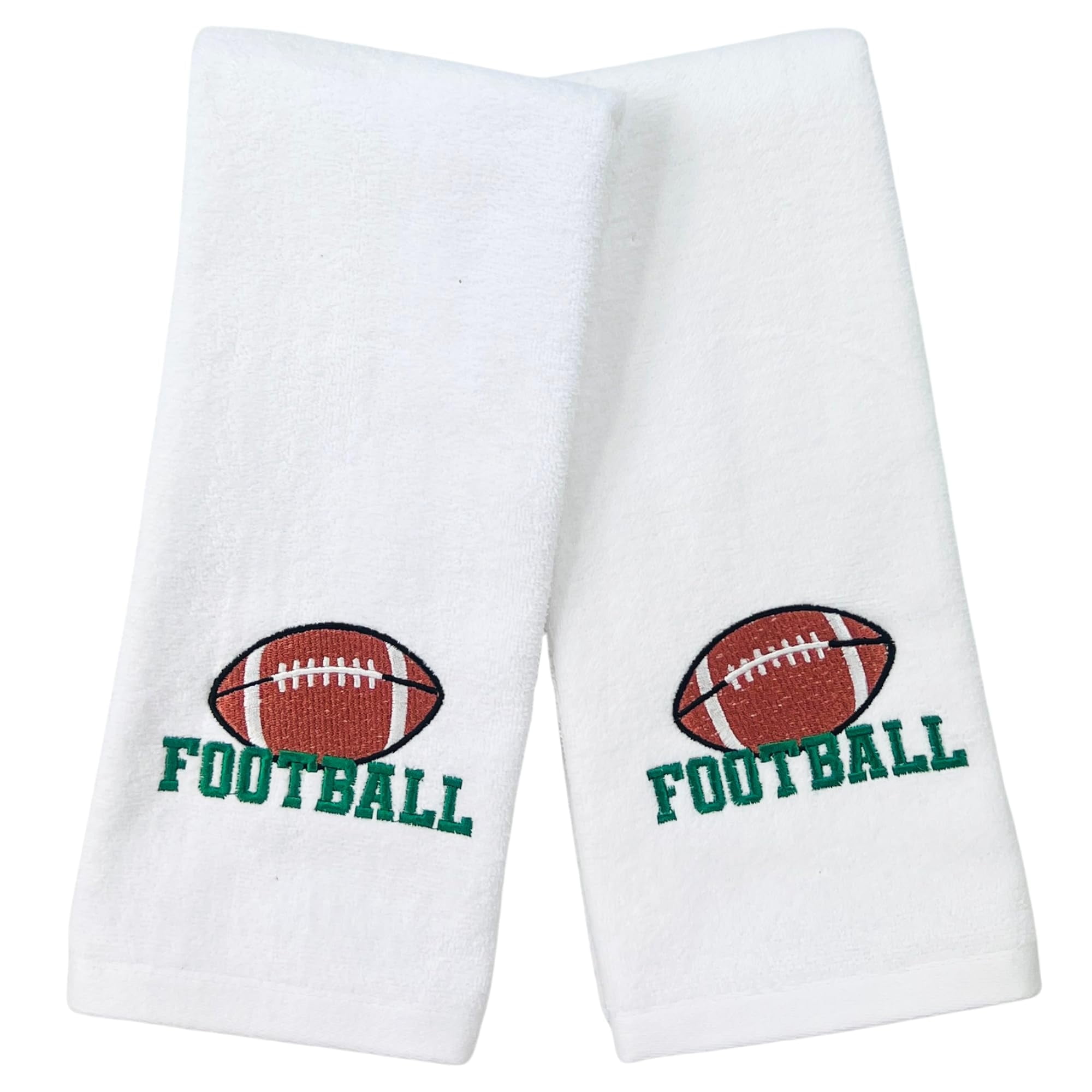 Serafina Home Game Day Bathjroom Hand Towels – Set of 2 White 100% ...