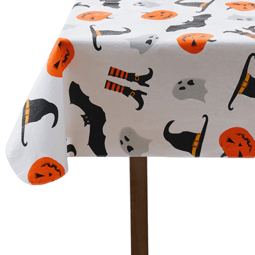 Halloween Haunted Farmhouse Flannel Backed Vinyl Tablecloth: Jack O ...