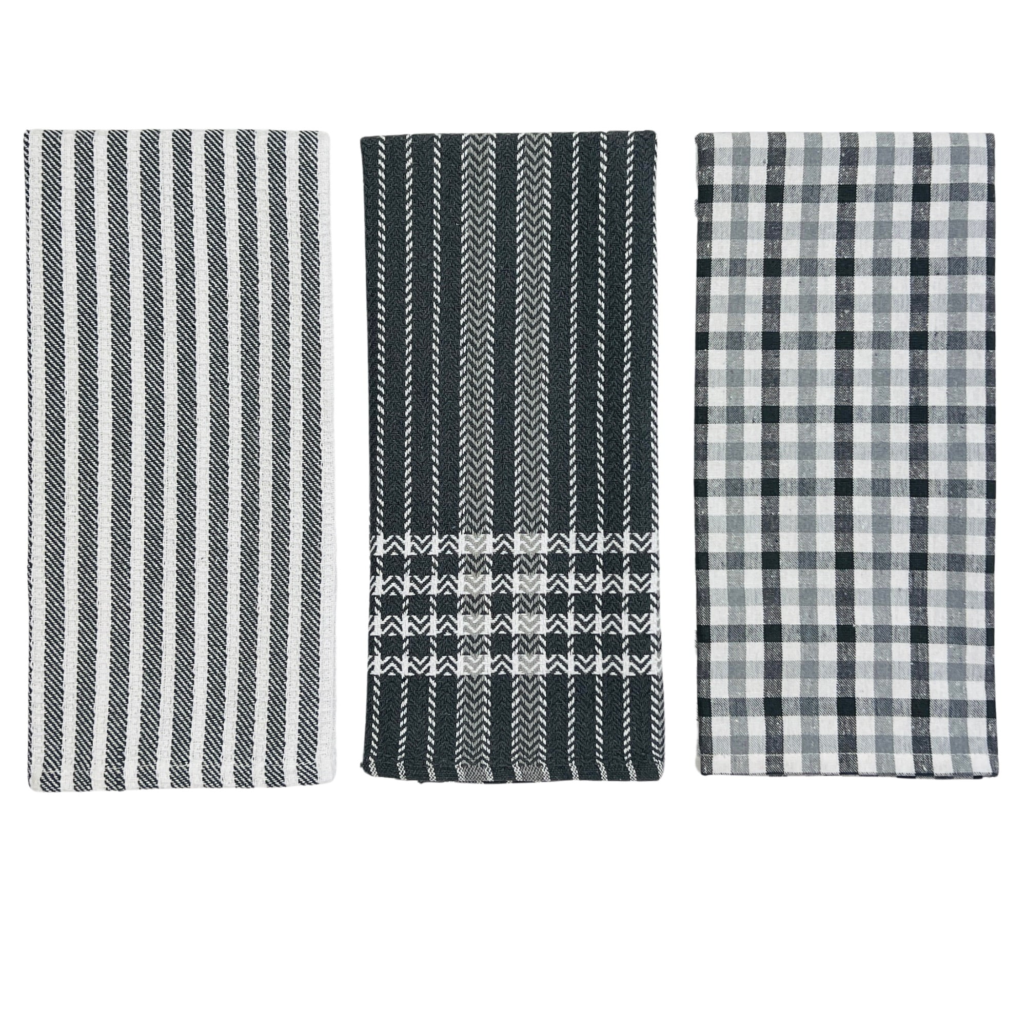 Serafina Home Gray Kitchen Towels: 100% Cotton Soft Absorbent Set of 3 ...